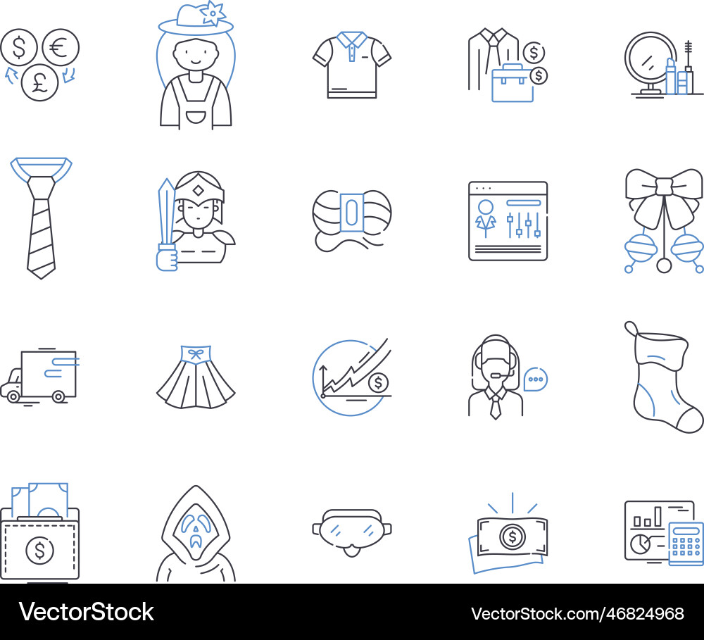 Fashionable workshop line icons collection design Vector Image