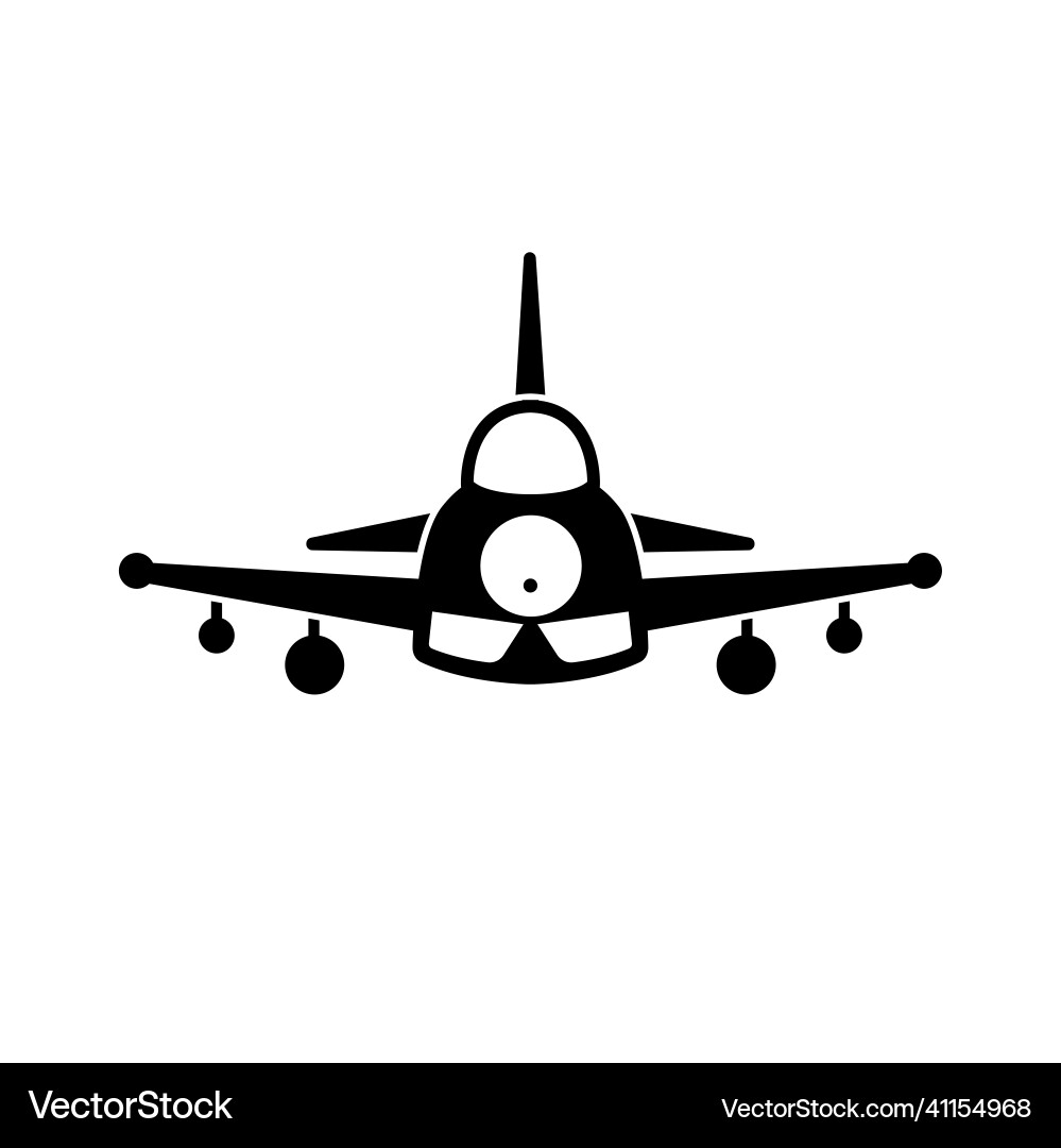 Fighter aircraft icon isolated on white sign Vector Image