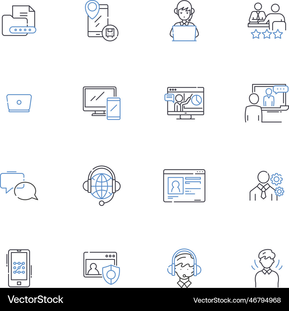 Loan account line icons collection borrowing Vector Image