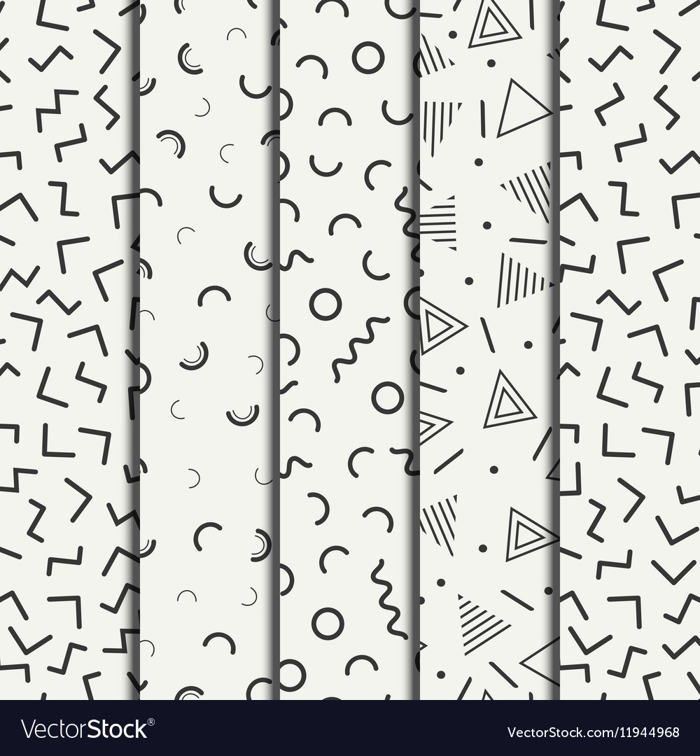 Retro memphis geometric line shapes seamless Vector Image Retro memphis geometric line shapes seamless Vector Image