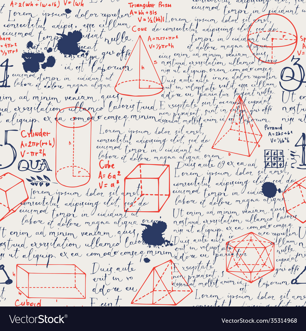 Seamless pattern with handwritten text lorem ipsum
