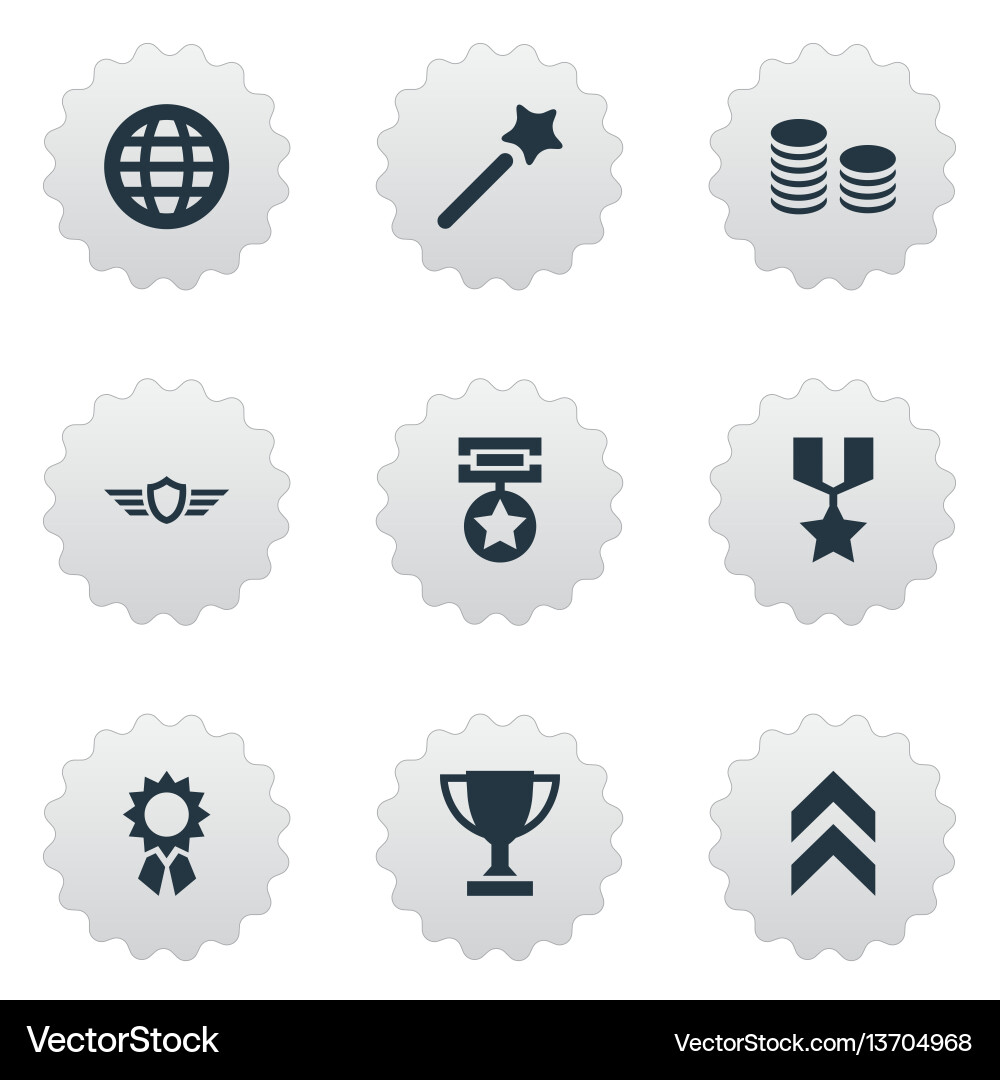 Set of simple champ icons Royalty Free Vector Image