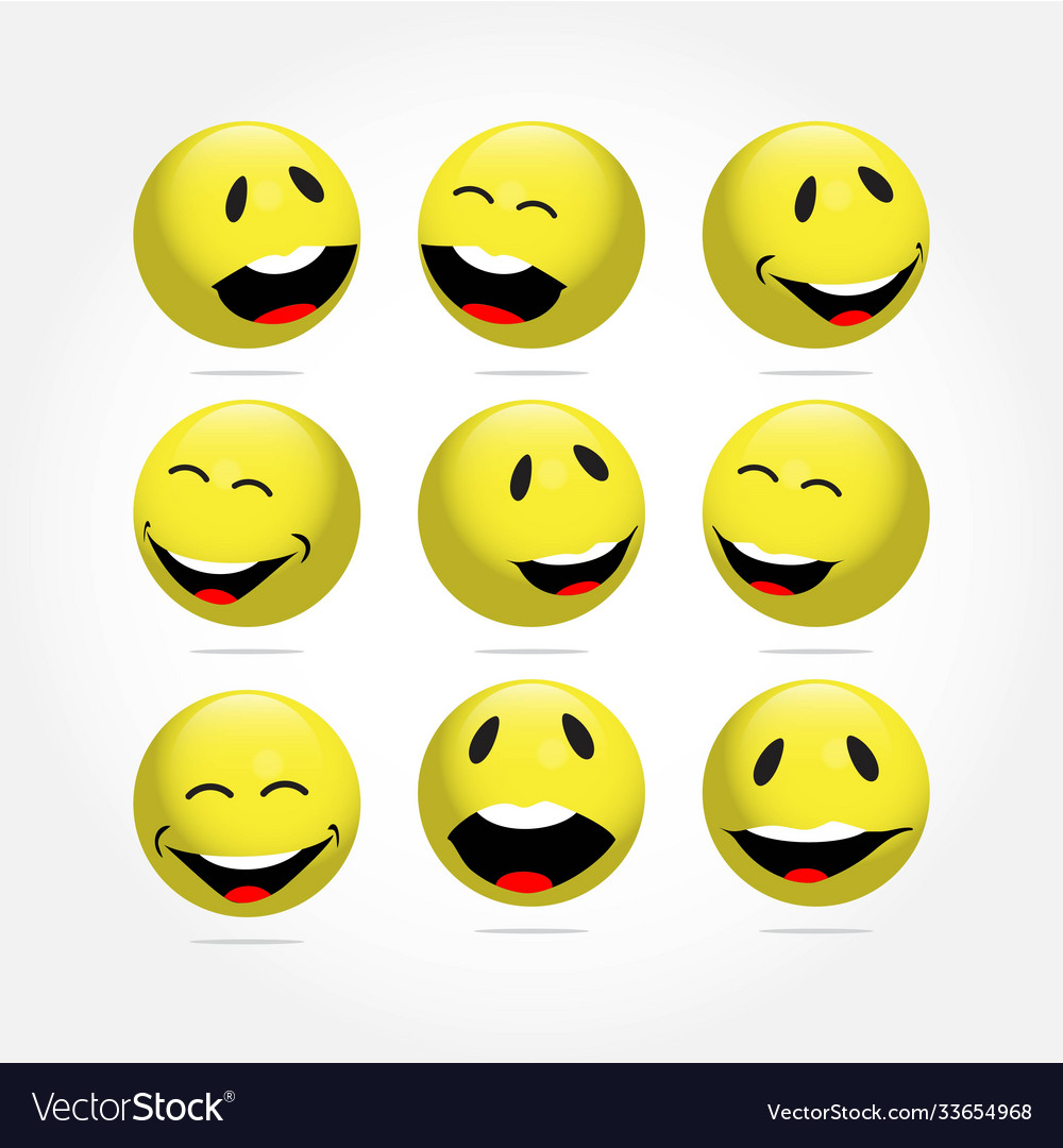 Smile emoticon template design Royalty Free Vector Image