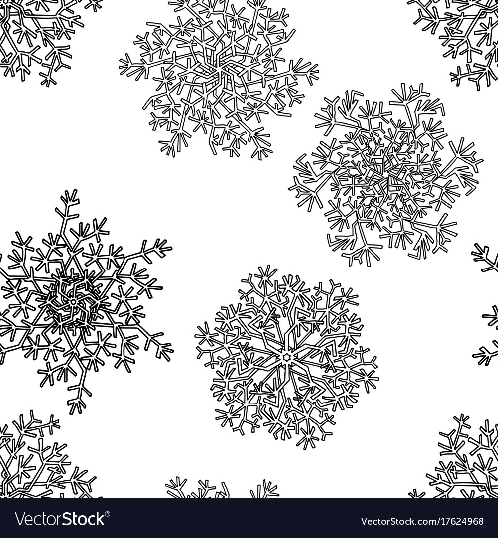 Snowflakes seamless pattern holiday background Vector Image Snowflakes seamless pattern holiday background Vector Image