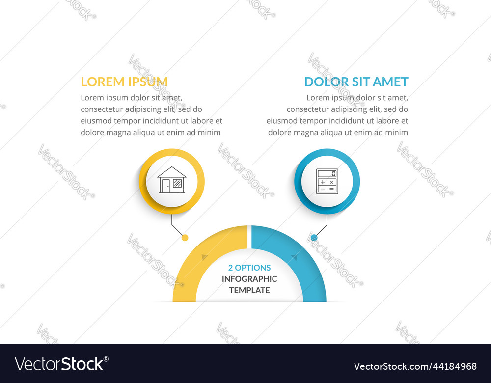 Two options - infographic template Royalty Free Vector Image