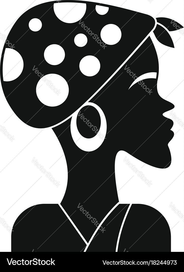 African woman icon simple style Royalty Free Vector Image