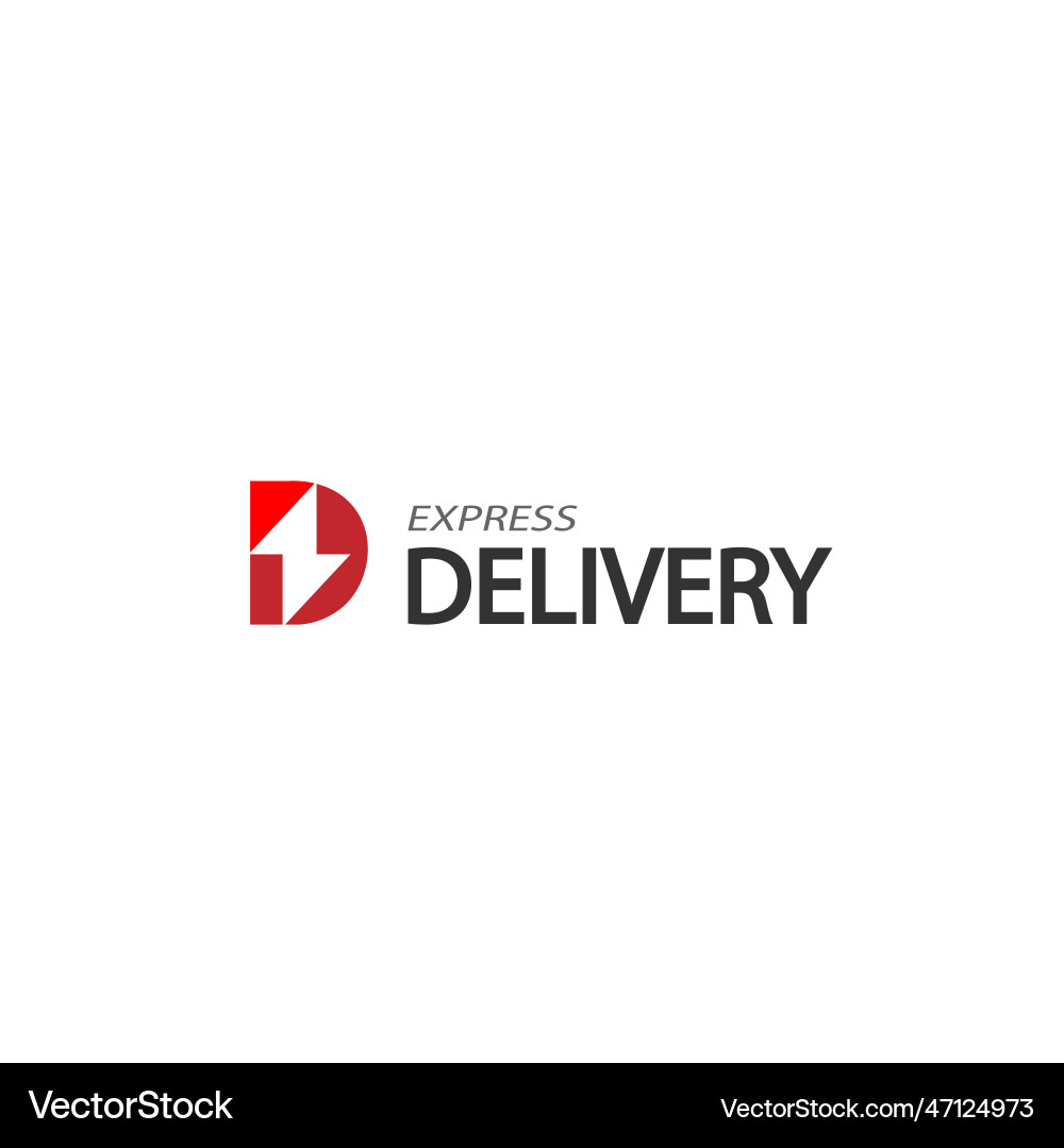 D logo delivery express letter icon symbol Vector Image