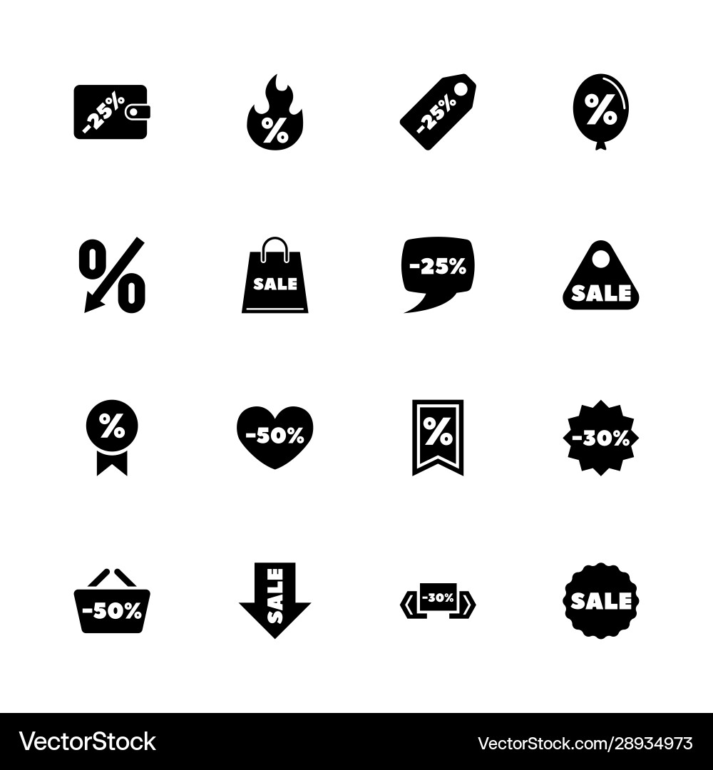 Discount tags - flat icons Royalty Free Vector Image