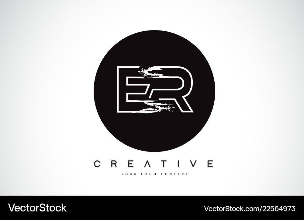 Er modern leter logo design with black and white Vector Image