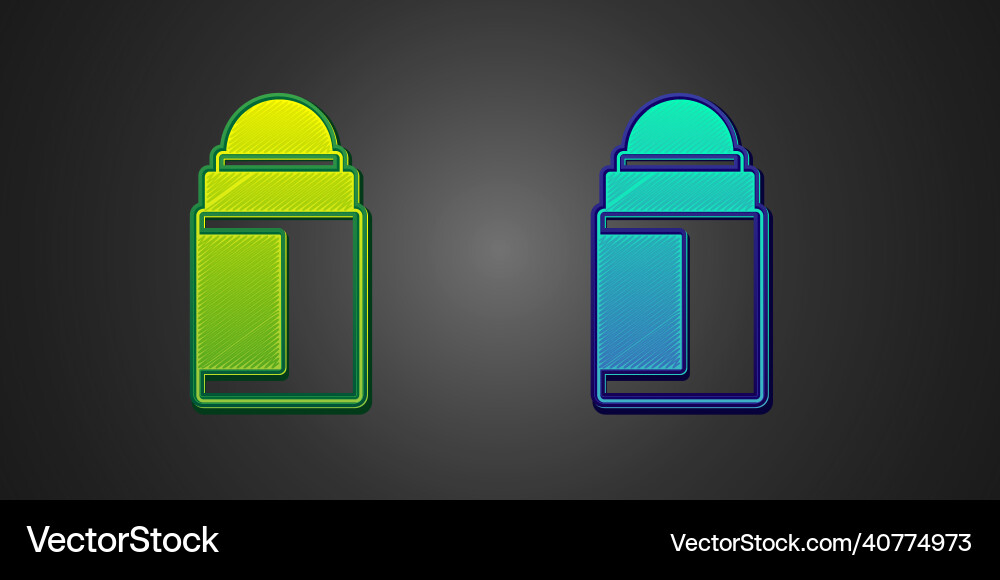Green and blue antiperspirant deodorant roll icon Vector Image
