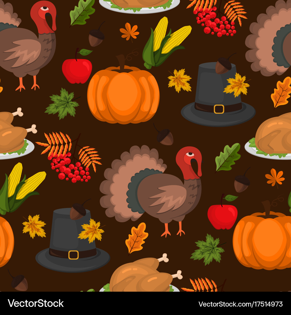 Happy thanksgiving celebration design cartoon Vector Image