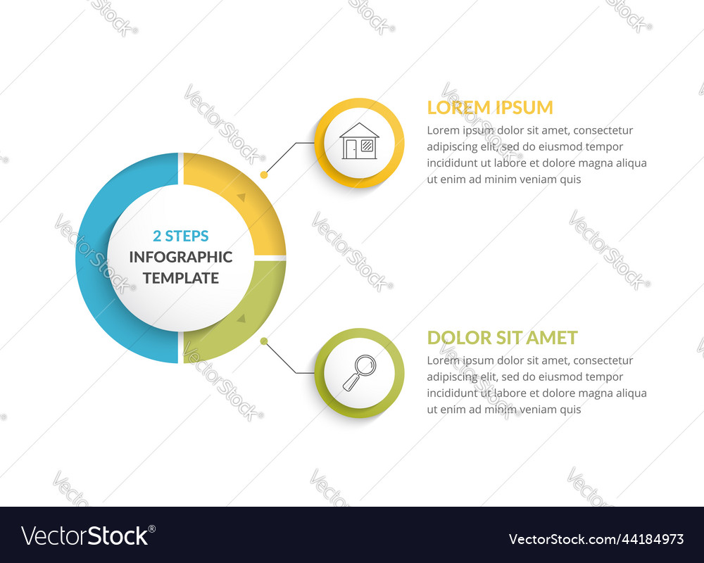 Infographic template with 2 steps Royalty Free Vector Image