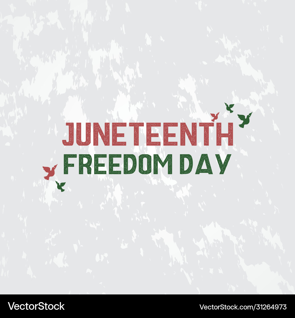 Juneteenth freedom day with ribbon and flag Vector Image