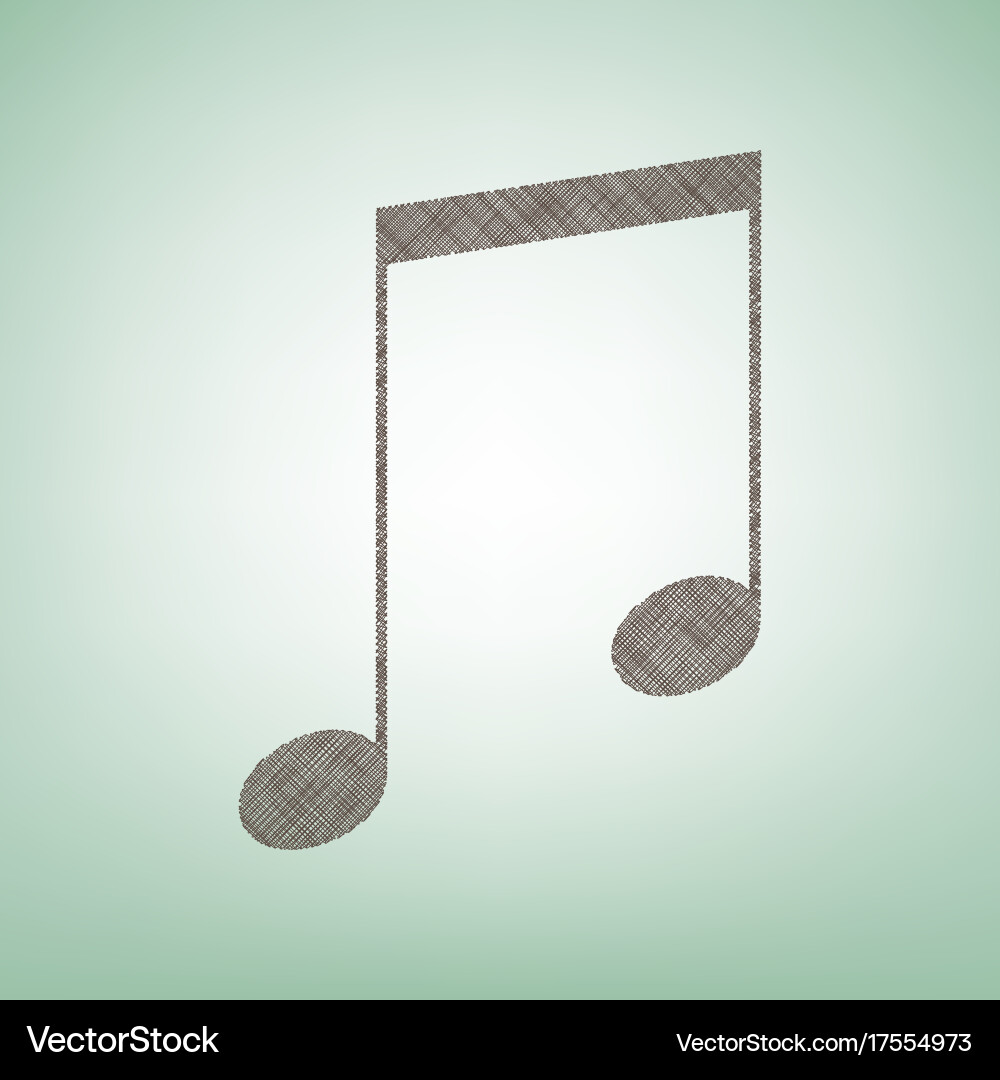 Music sign brown flax icon Royalty Free Vector Image