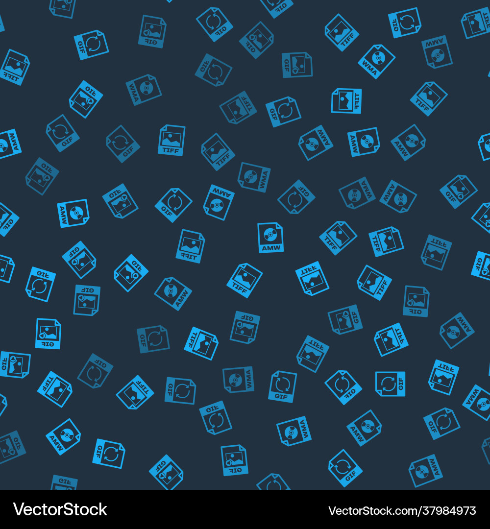 Set gif file document tiff wma and on seamless Vector Image
