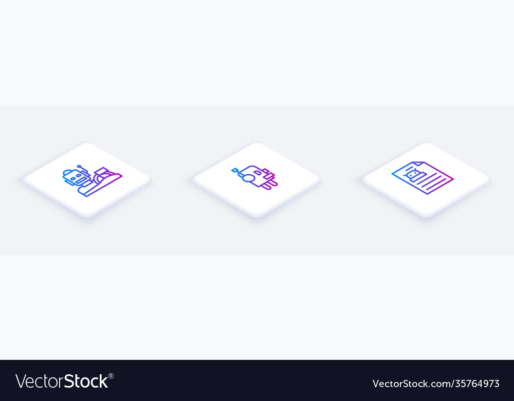 Set isometric line robot humanoid driving a car Vector Image Set isometric line robot humanoid driving a car Vector Image
