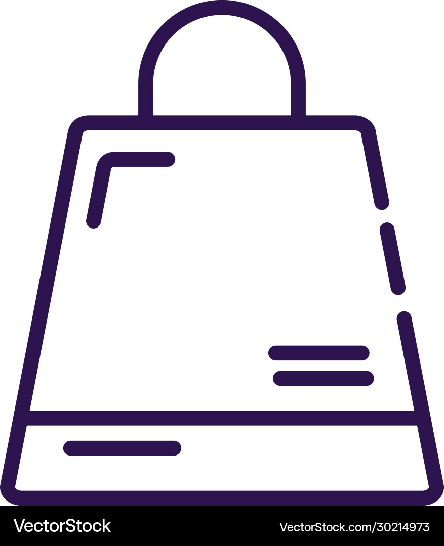 Shopping bag paper line style icon Royalty Free Vector Image