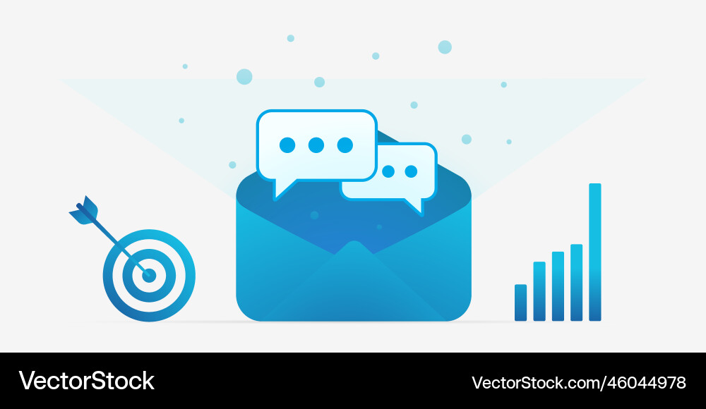 B2b email marketing concept an open email icon Vector Image