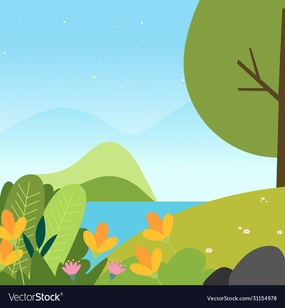 Beautiful natural landscape Royalty Free Vector Image
