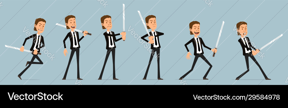 Cartoon cute office boy character big set Vector Image