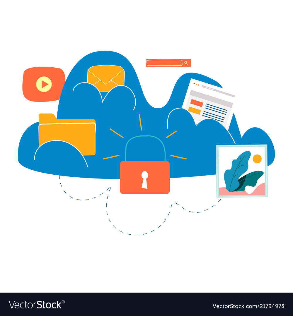 Cloud computing services and technology Royalty Free Vector