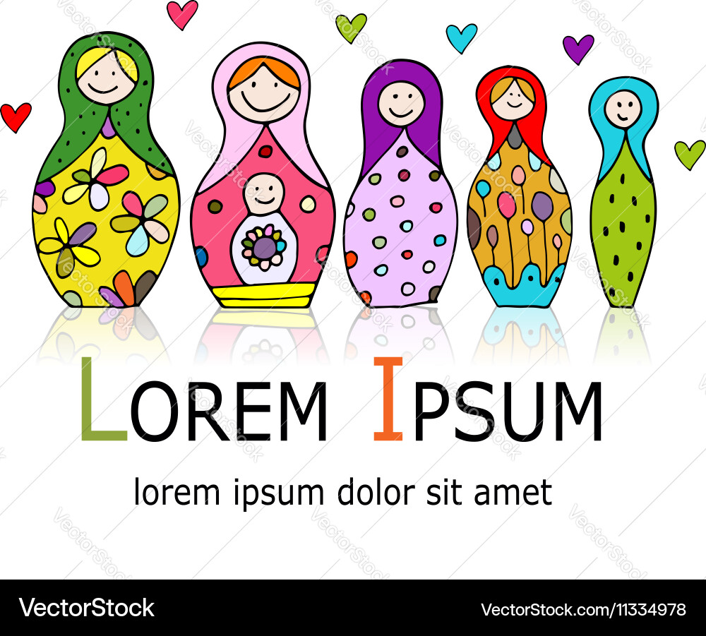 Collection russian nesting dolls matryoshka Vector Image