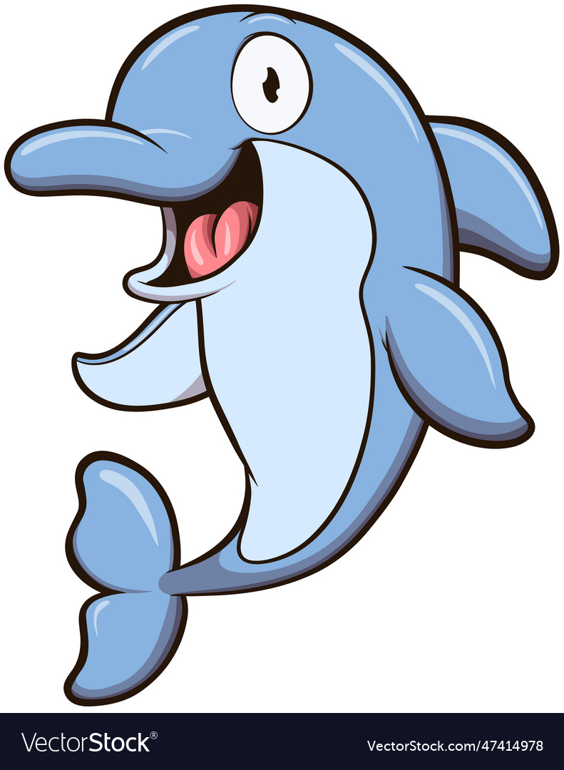 Cute dolphin Royalty Free Vector Image - VectorStock
