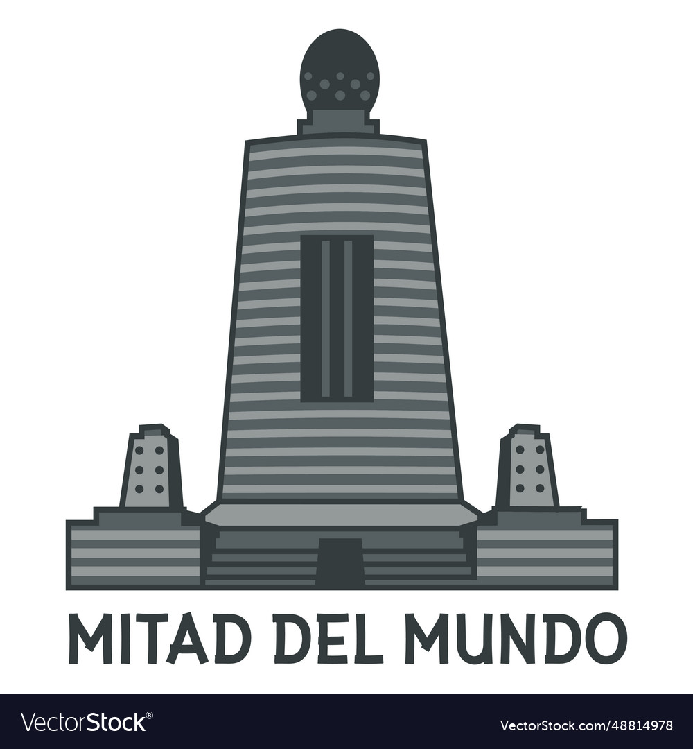 Equator monument flat Royalty Free Vector Image