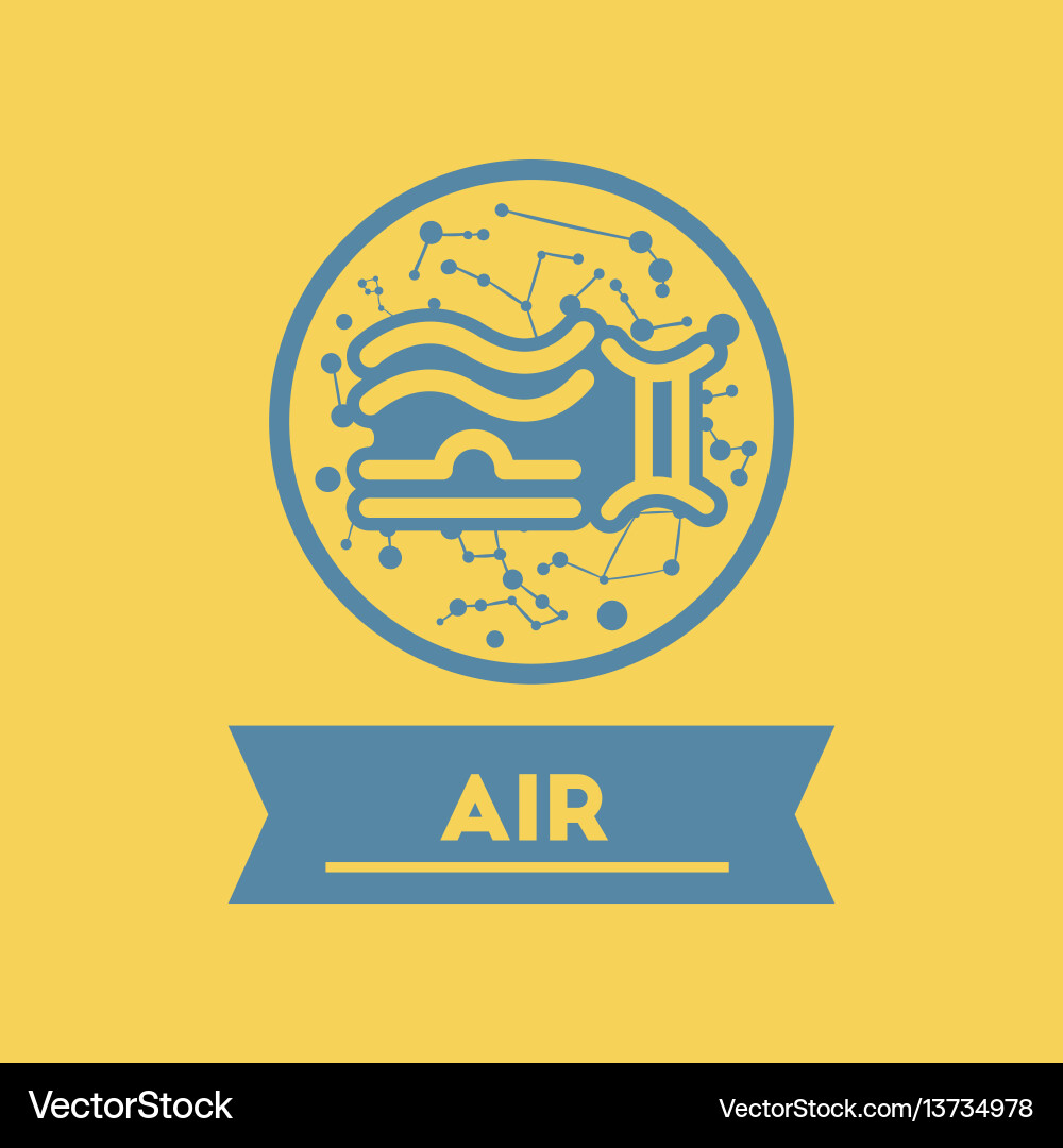 Flat icon air sign zodiac Royalty Free Vector Image