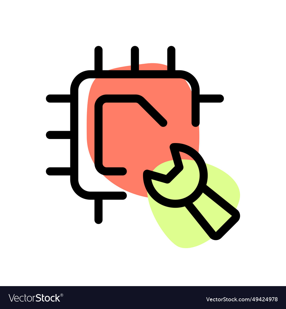 Interface for device maintenance or configuration Vector Image