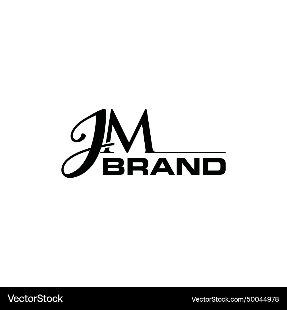 Jm letter modern logo or mj alphabets letters Vector Image