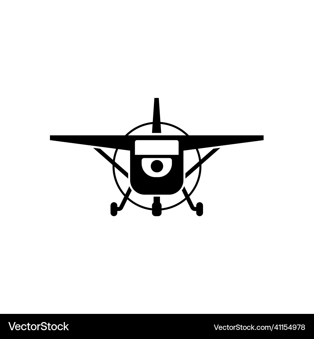 Light aircraft icon isolated on white sign Vector Image
