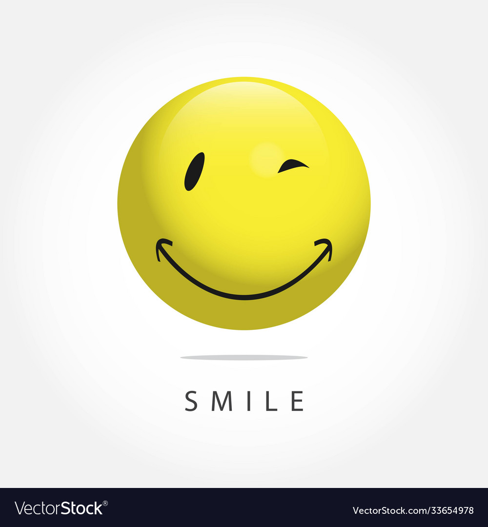 Smile emoticon template design Royalty Free Vector Image