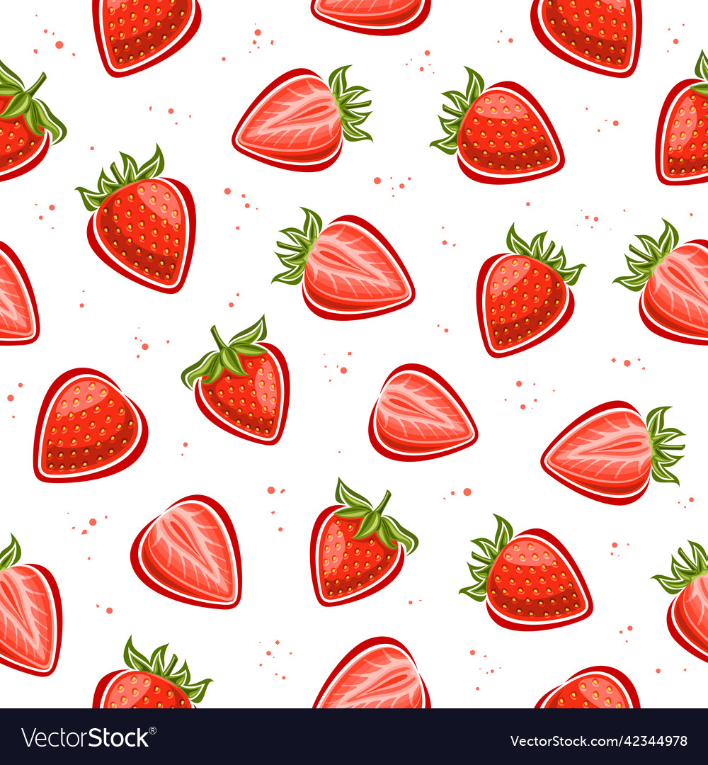 Strawberry seamless pattern Royalty Free Vector Image