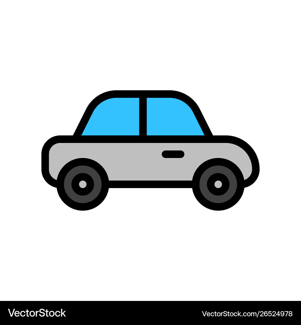 Transport motor car editable stroke icons flat Vector Image