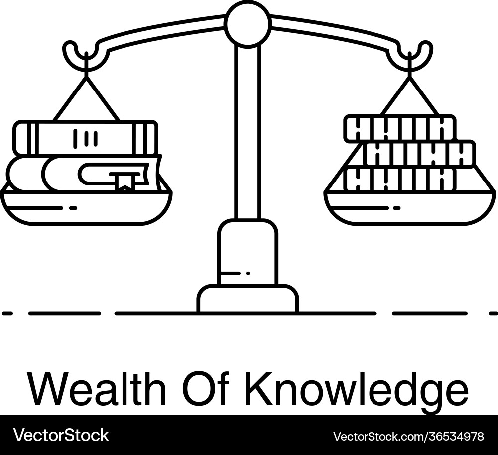 Wealth knowledge Royalty Free Vector Image - VectorStock