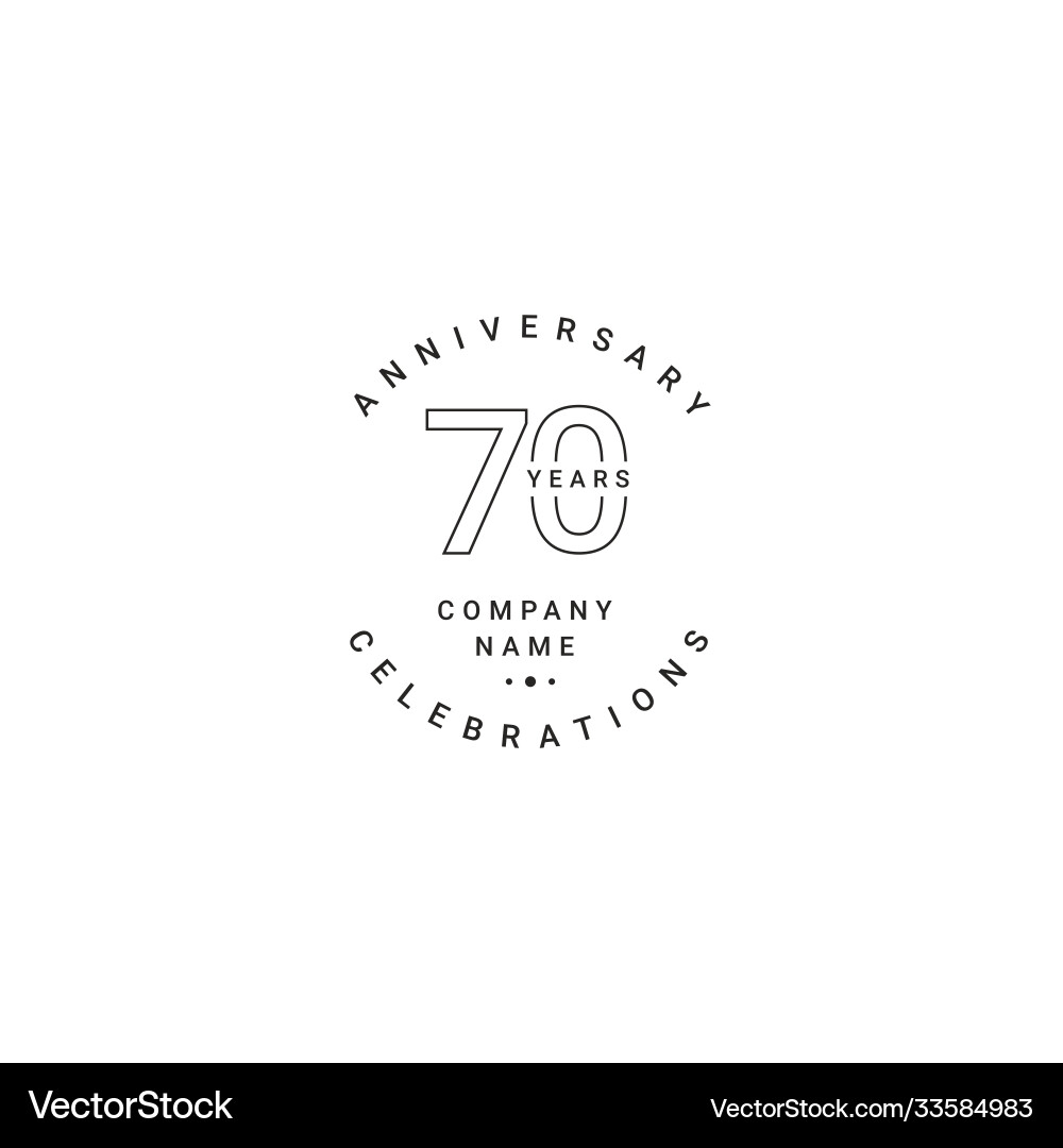 70 years anniversary celebration your company Vector Image