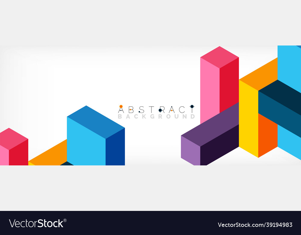 Abstract background 3d cubes cubic elements Vector Image
