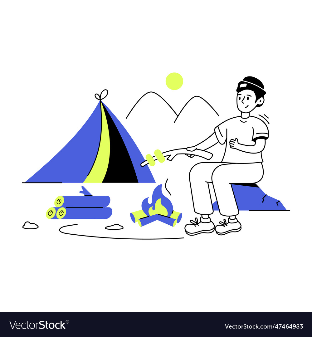 Boy roasting Royalty Free Vector Image - VectorStock