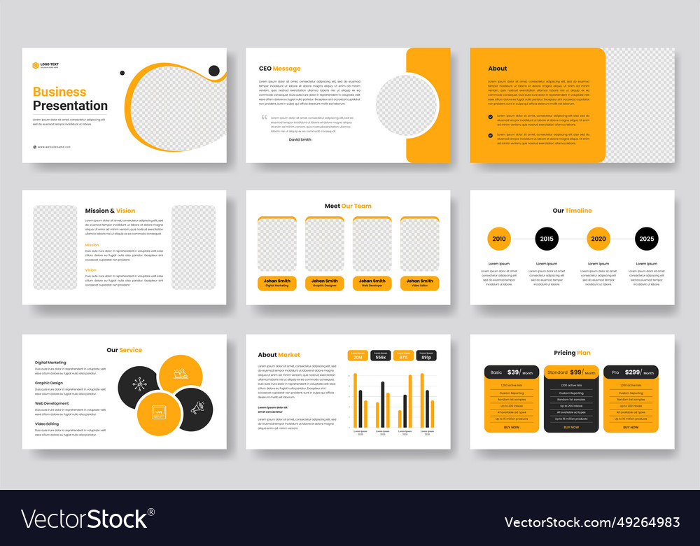 Creative business powerpoint presentation slides Vector Image