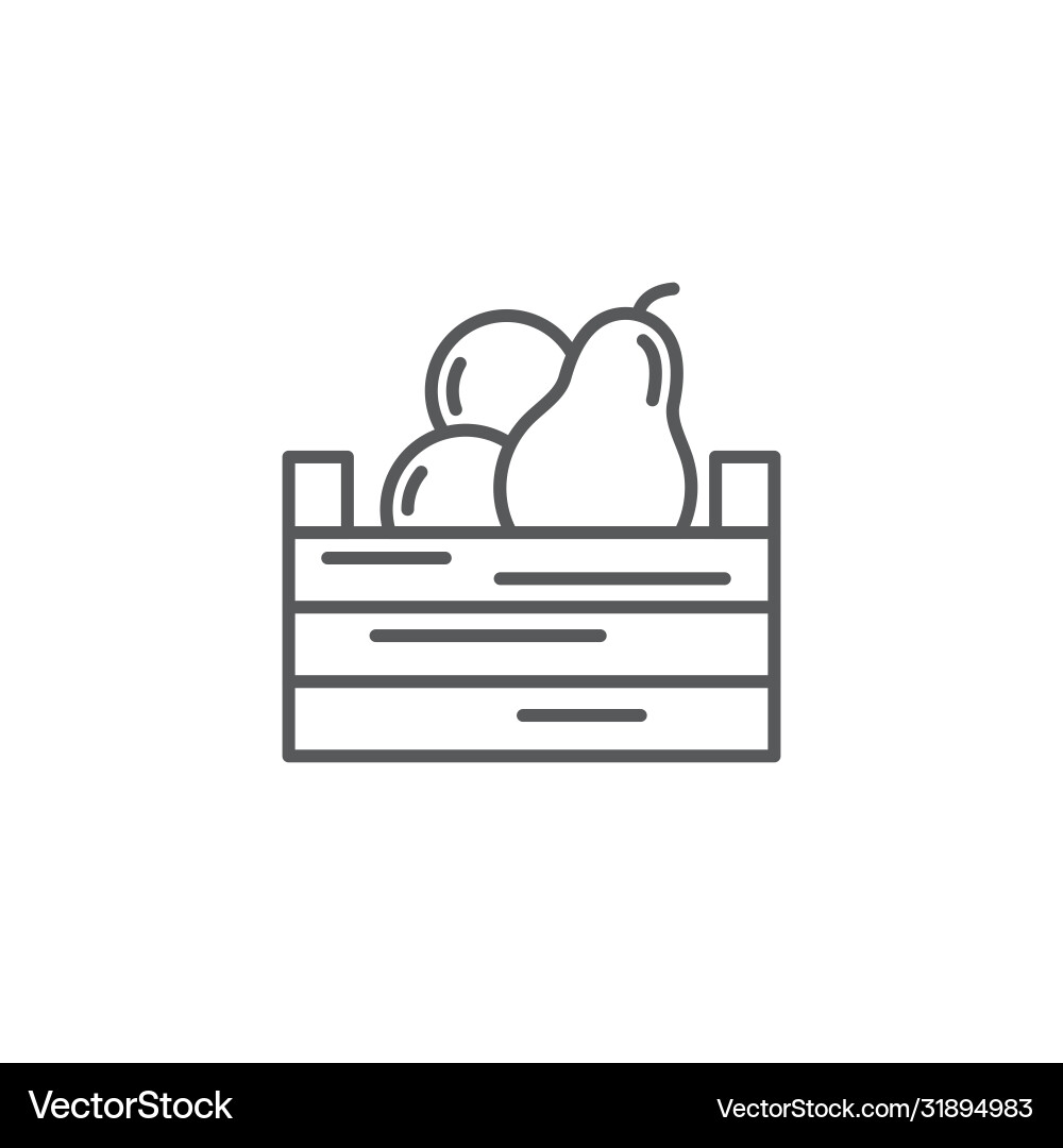 Fruits crate box icon symbol isolated on white Vector Image