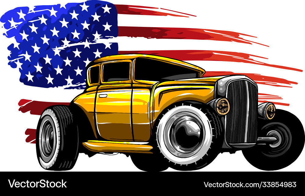 Graphic design an american muscle car Royalty Free Vector
