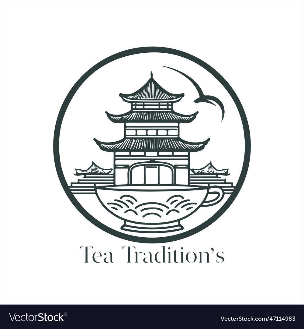 Herbal traditional tea tea cup tea leaves Vector Image
