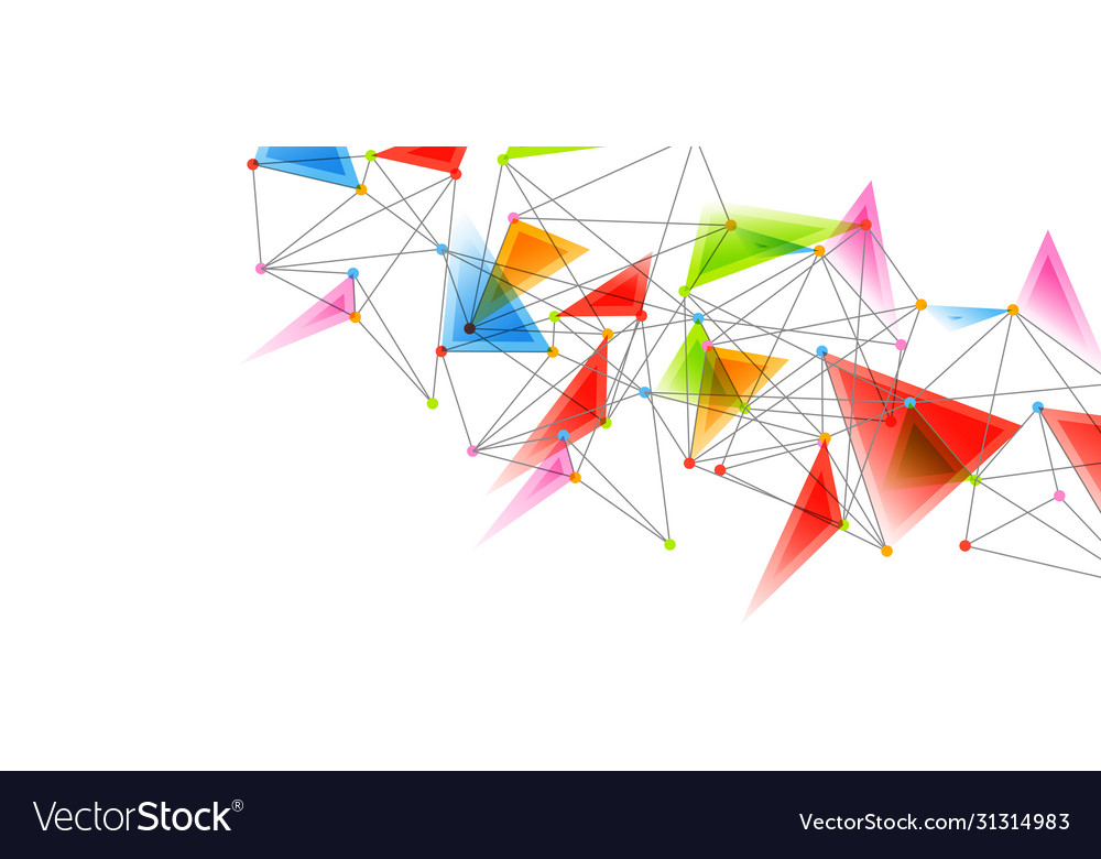 Line points connections triangular technology Vector Image