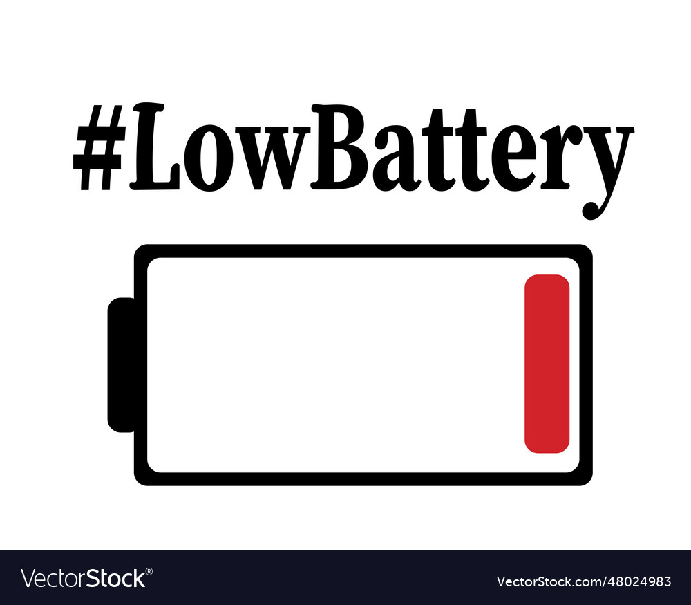 Low battery Royalty Free Vector Image - VectorStock