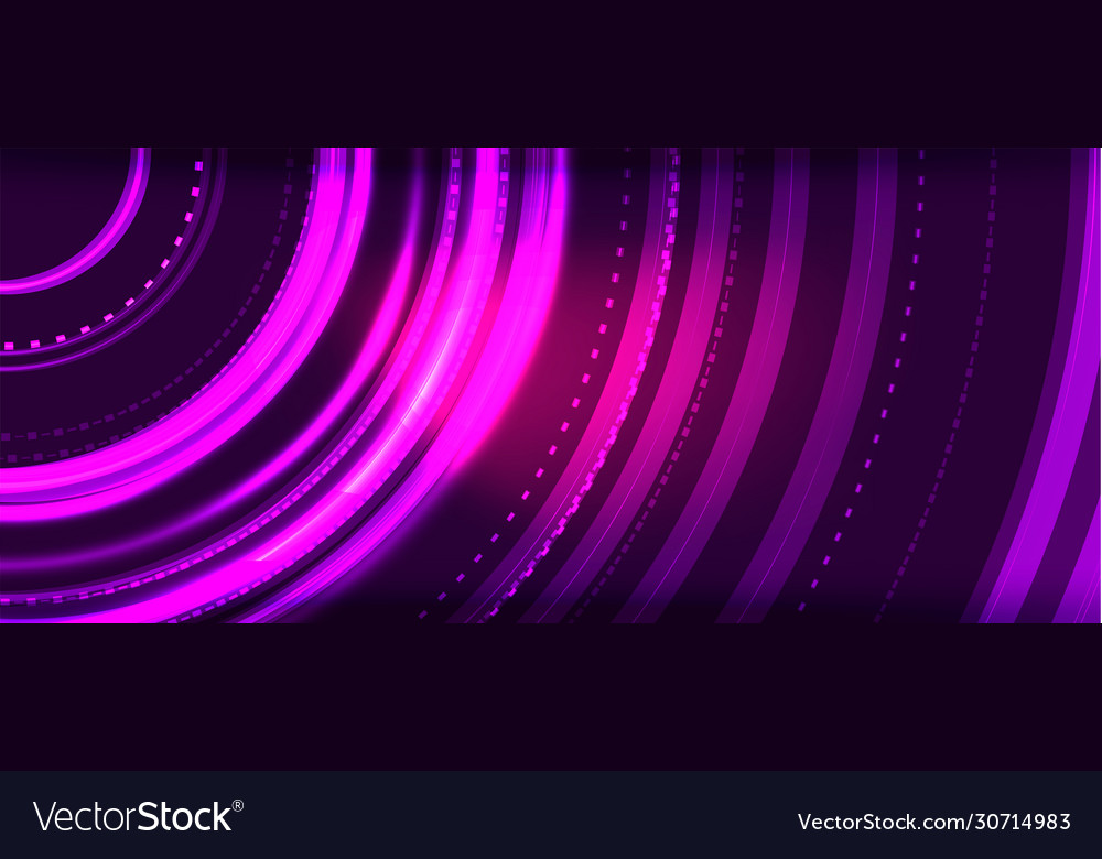 Neon circle technology background Royalty Free Vector Image