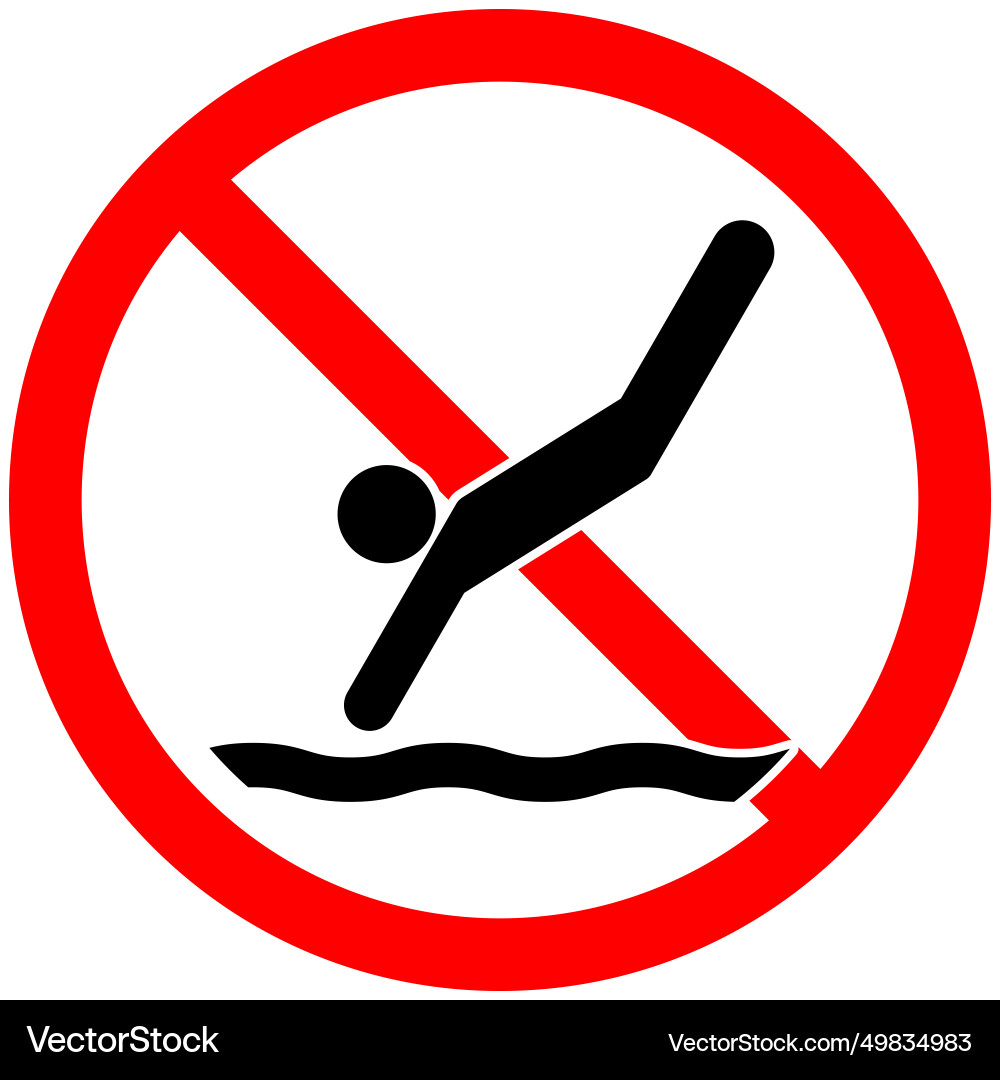 No diving sign Royalty Free Vector Image - VectorStock