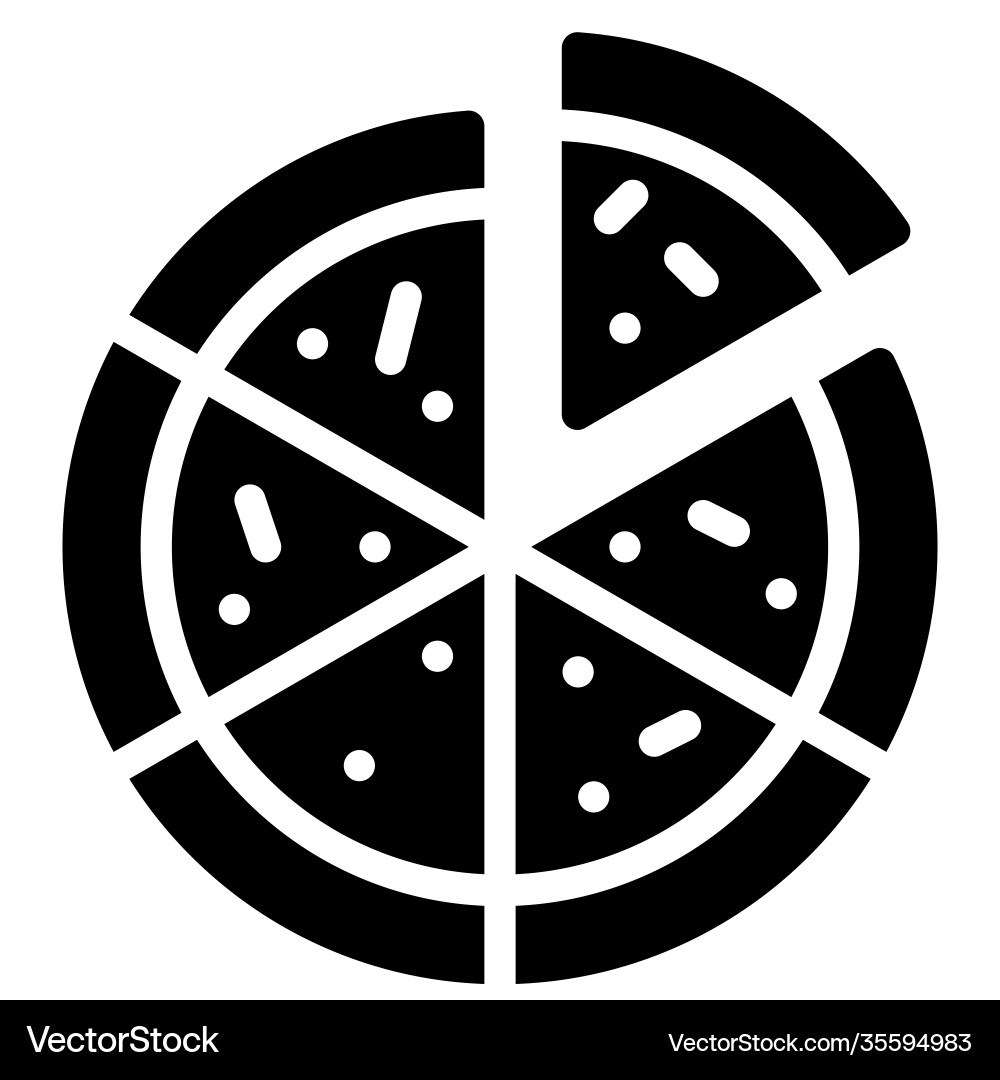 Pizza icon birthday party related Royalty Free Vector Image