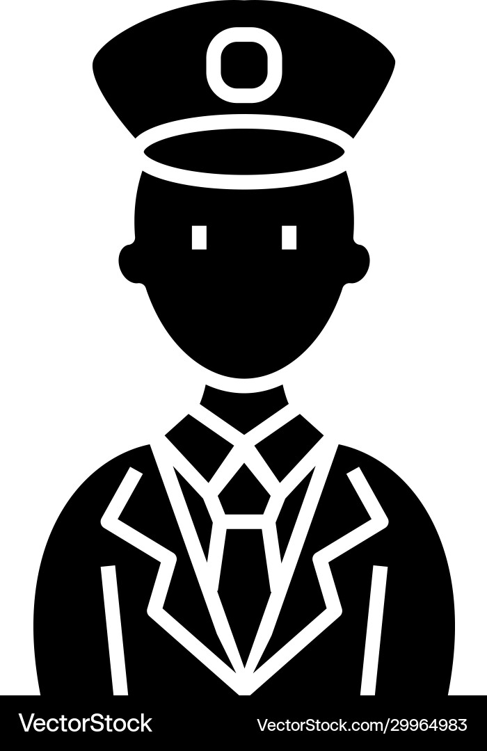 Police officer black icon concept Royalty Free Vector Image