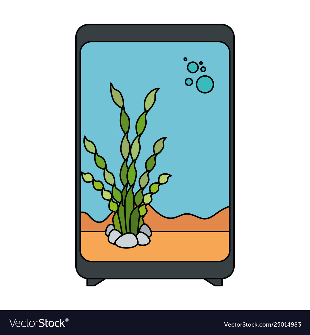 Rectangular aquarium without fish icon Royalty Free Vector